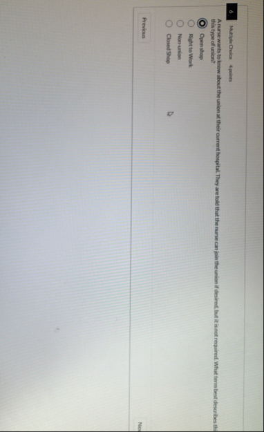 Solved 6 ﻿Multiple Onoice 4 ﻿pointsApursewantsto kerwabout | Chegg.com
