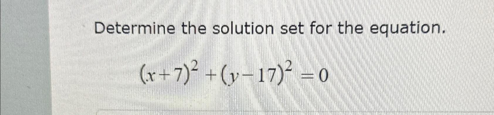 Solved Determine the solution set for the | Chegg.com