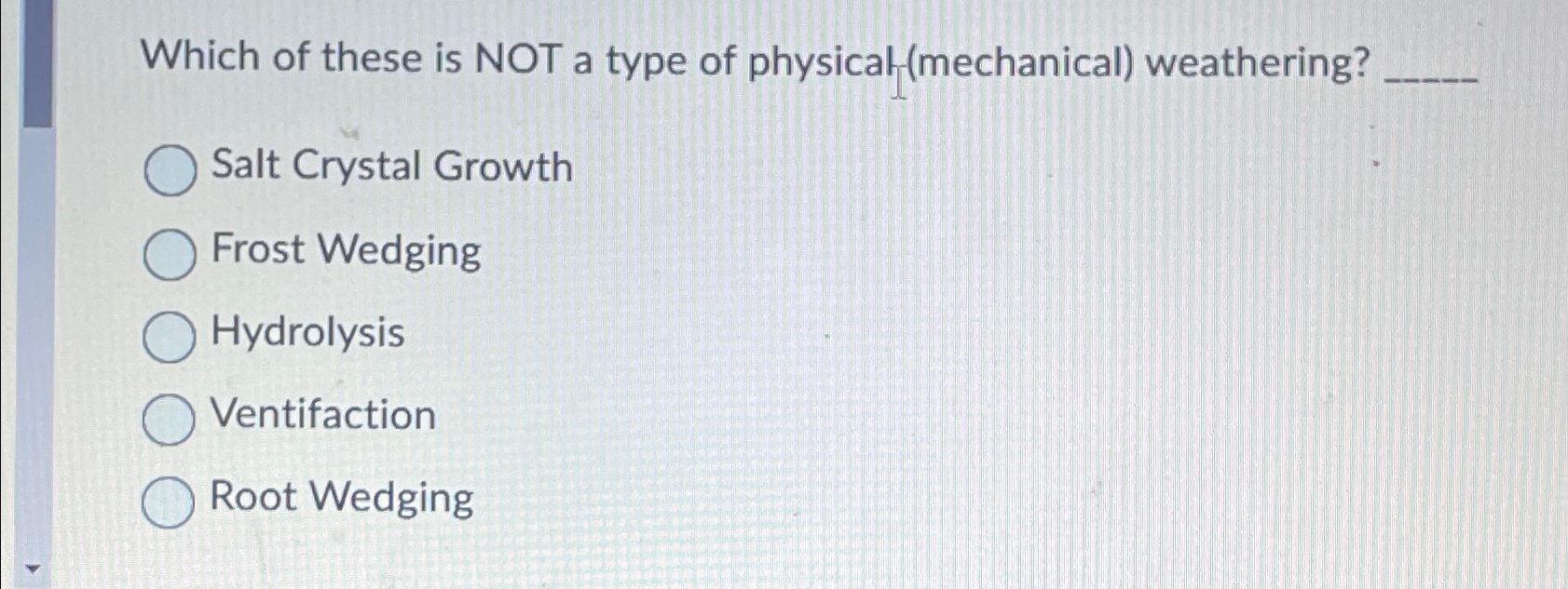 Solved Which of these is NOT a type of physical-(mechanical) | Chegg.com
