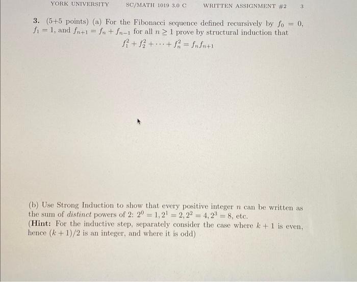 Solved 3. (5+5 points) (a) For the Fibonacci sequence | Chegg.com