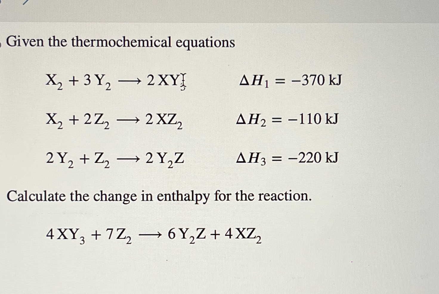 Solved Given the thermochemical | Chegg.com