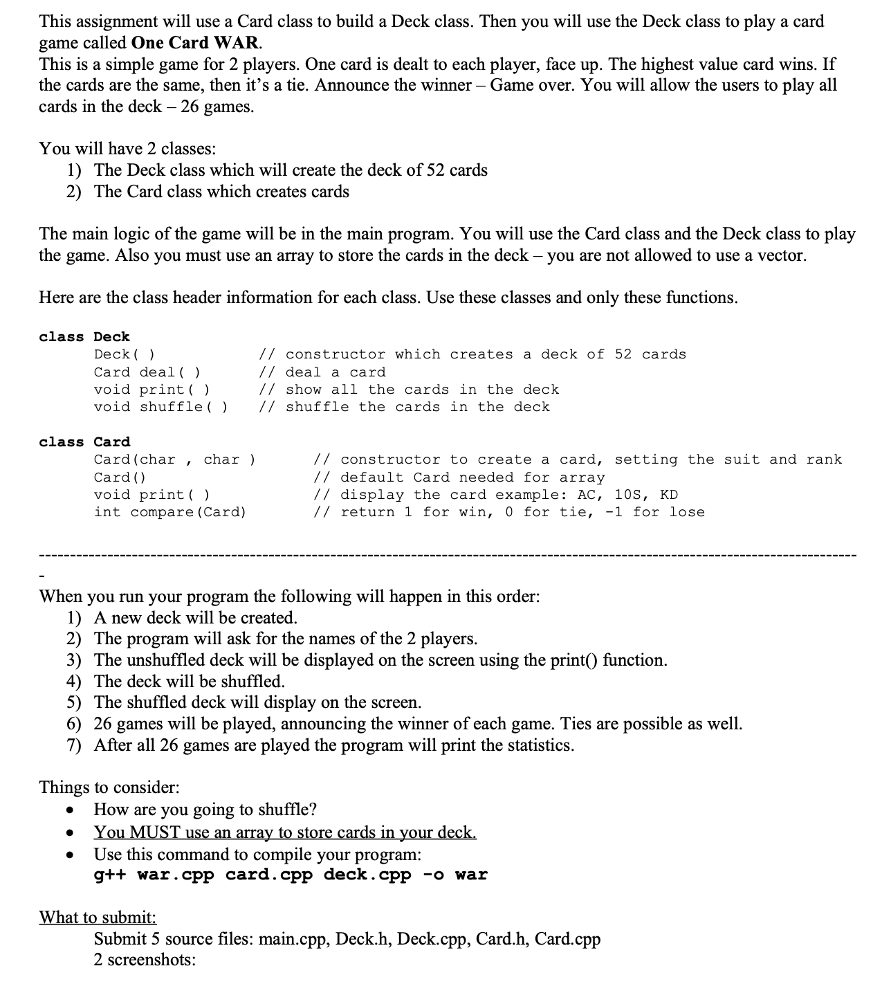 Solved using C++ ﻿ use srand to random shufflesample output | Chegg.com