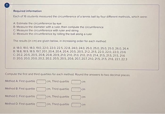 Solved Required information Each of 16 students measured the | Chegg.com