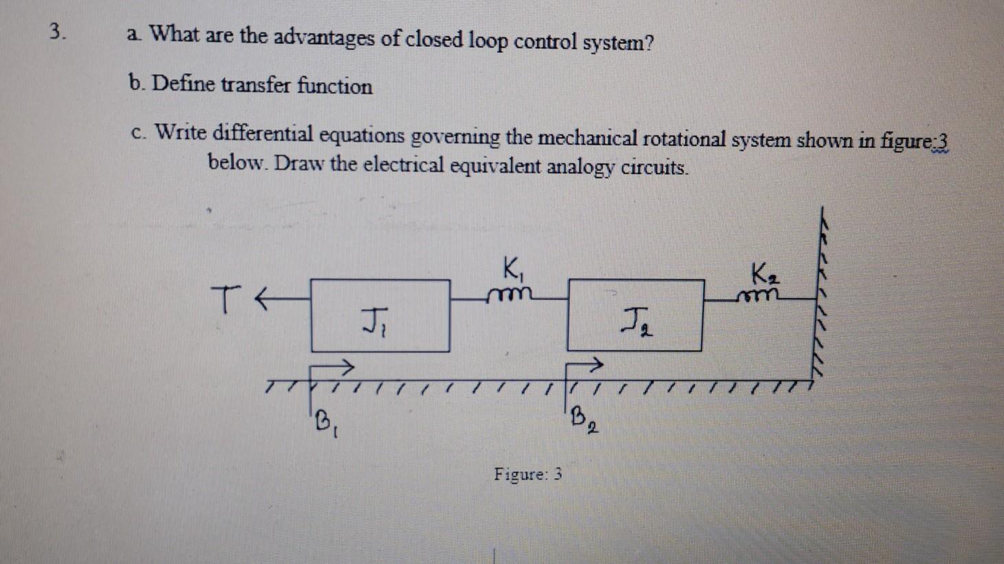 Solved 3. a What are the advantages of closed loop control | Chegg.com ...