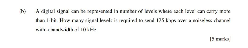 Solved (b) A digital signal can be represented in number of | Chegg.com
