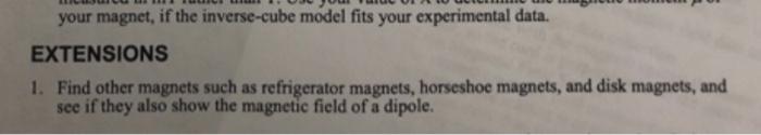 Solved your magnet, if the inverse-cube model fits your | Chegg.com