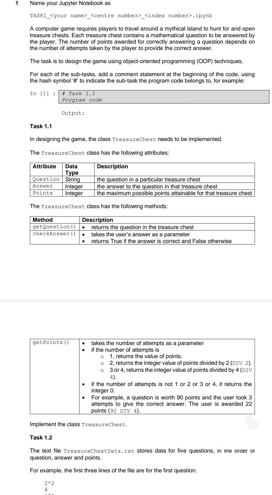 Solved 1 Name your Jupyter Notebook as TASK1___.ipynb A | Chegg.com
