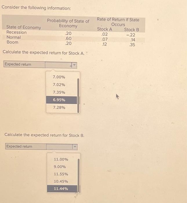Solved Consider the following information: Calculate the | Chegg.com