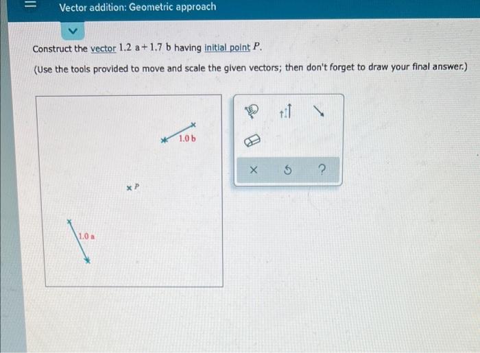 Solved 11 Vector addition: Geometric approach Construct the | Chegg.com