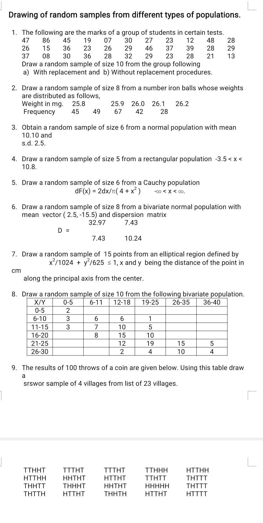 Solved Drawing of random samples from different types of | Chegg.com