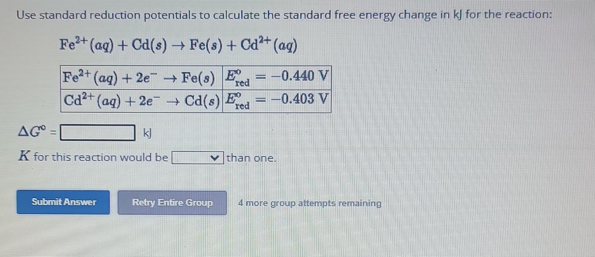Solved Use Standard Reduction Potentials To Calculate The