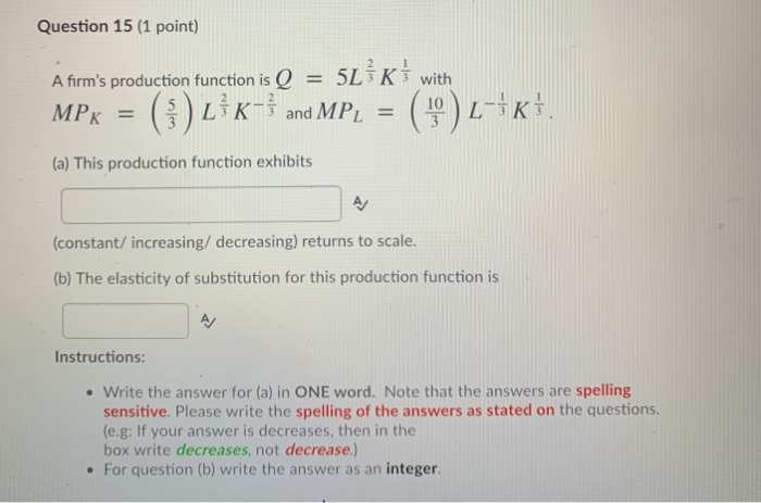 Solved Question 12 (1 point) Saved Instructions: • Write | Chegg.com