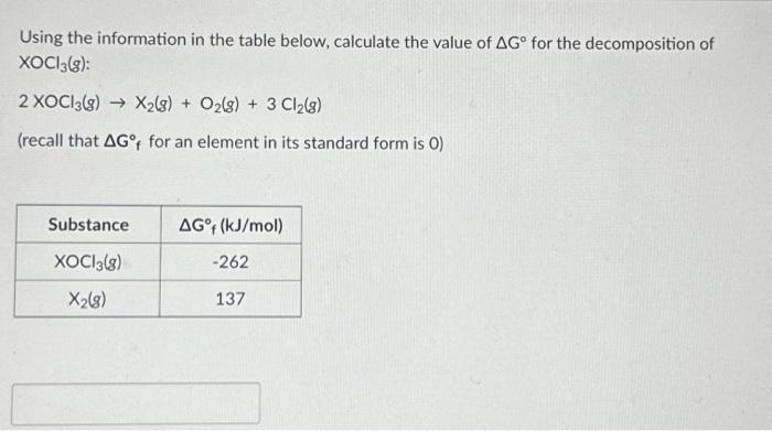 Solved Using the information in the table below, calculate | Chegg.com