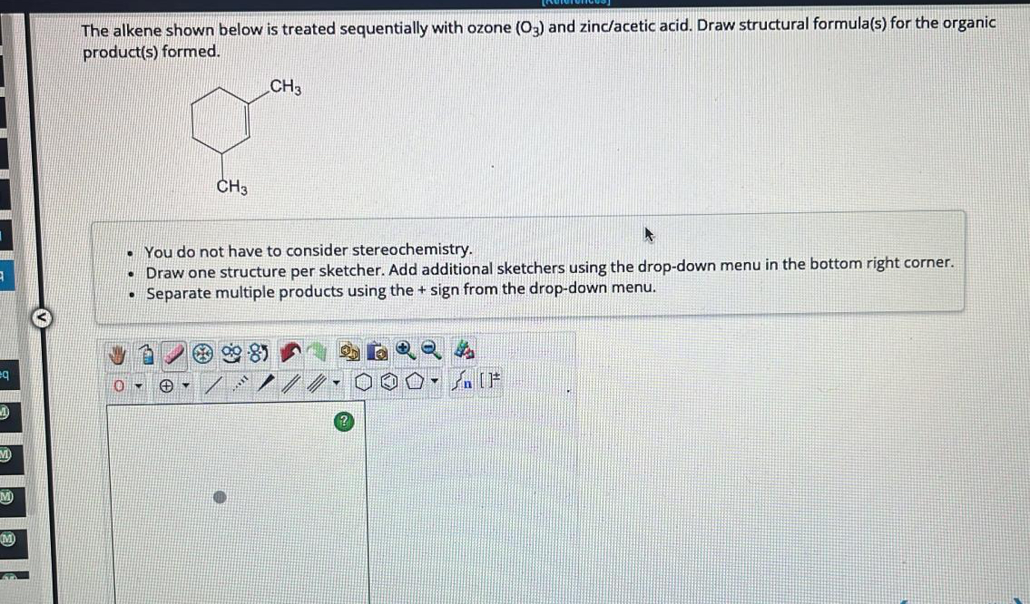 Solved The alkene shown below is treated sequentially with | Chegg.com