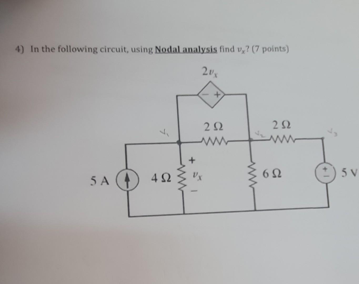 Solved 4) In the following circuit, using Nodal analysis | Chegg.com