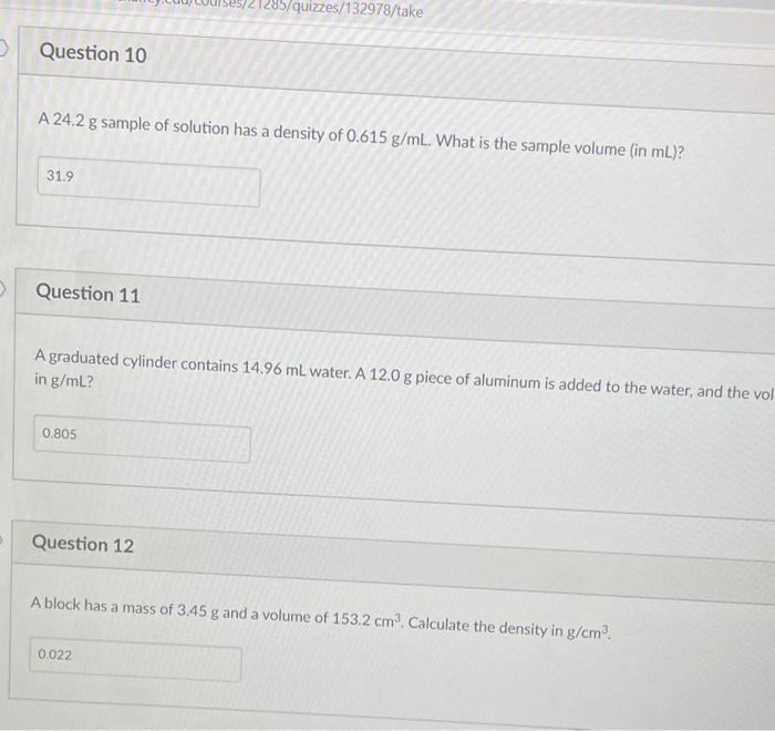 Solved D Question 10 5 pts A 22 sample of solution has a | Chegg.com