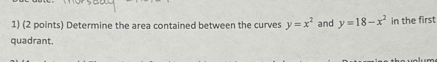Solved Determine the area contained between the curves y=x2 | Chegg.com