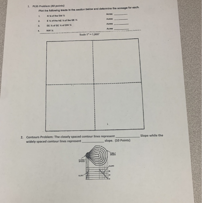 1. PLSS Problem (40 points) Plot the following tracts | Chegg.com