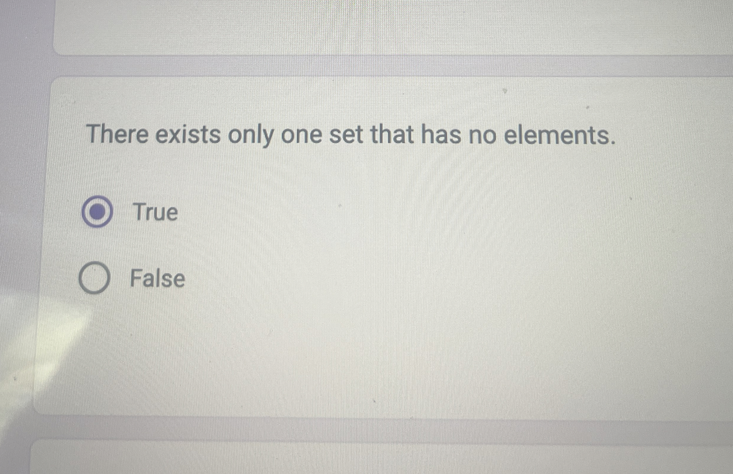 Solved There exists only one set that has no | Chegg.com