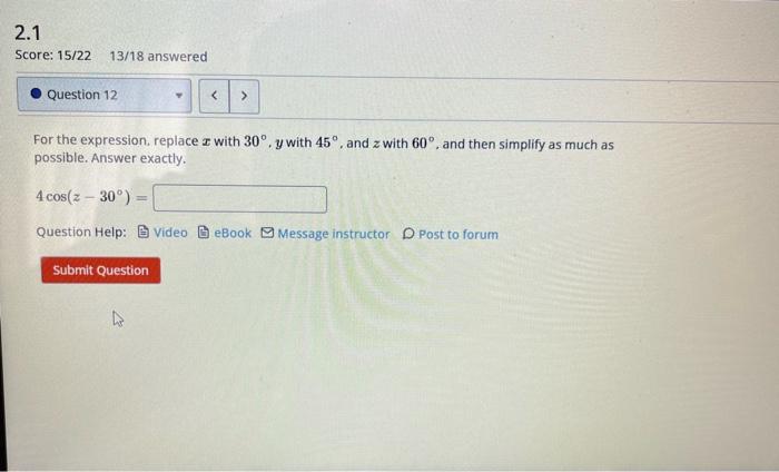 Solved Simplify the expression by first substituting values | Chegg.com