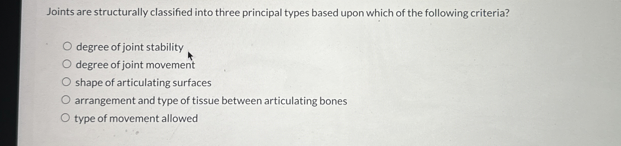 Solved Joints are structurally classified into three | Chegg.com