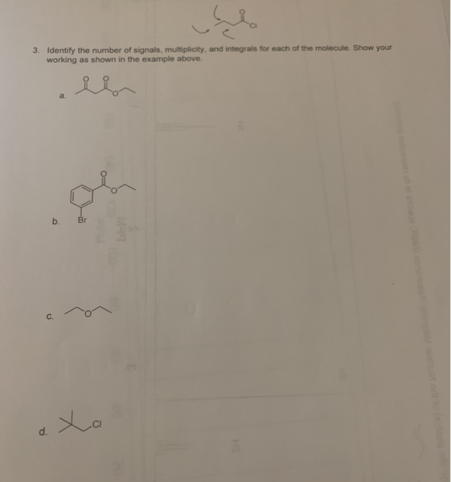 Solved 3. Identify the number of signals, multiplicity, and | Chegg.com