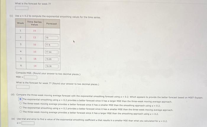 Solved Consider the following time series data. (a) | Chegg.com