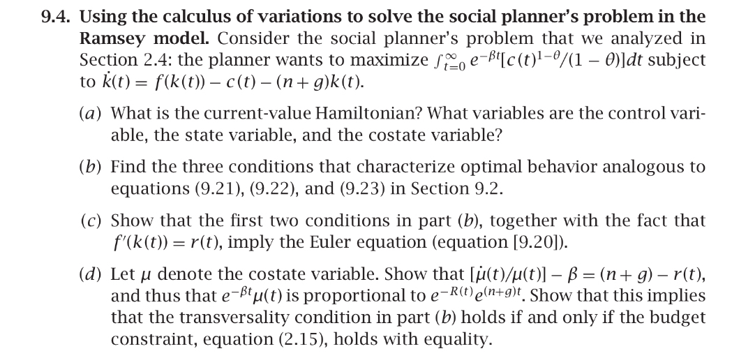 Solved 9.4. ﻿Using the calculus of variations to solve the | Chegg.com