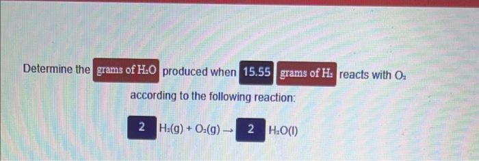 Solved Determine the produced when reacts with O2 according | Chegg.com