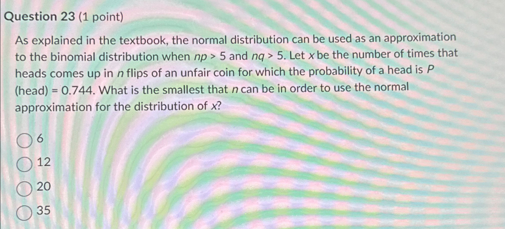 Solved Question 23 (1 ﻿point)As explained in the textbook, | Chegg.com