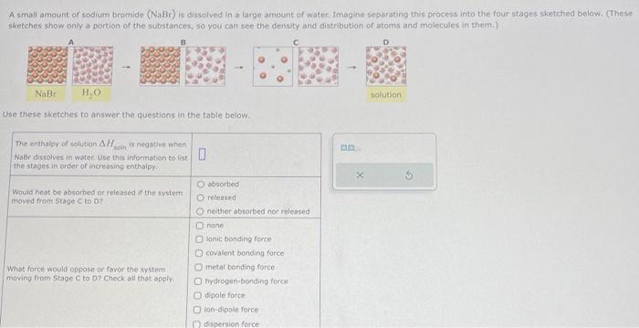 Solved A small amount of sodium bromide (NaBr) is dissolved | Chegg.com