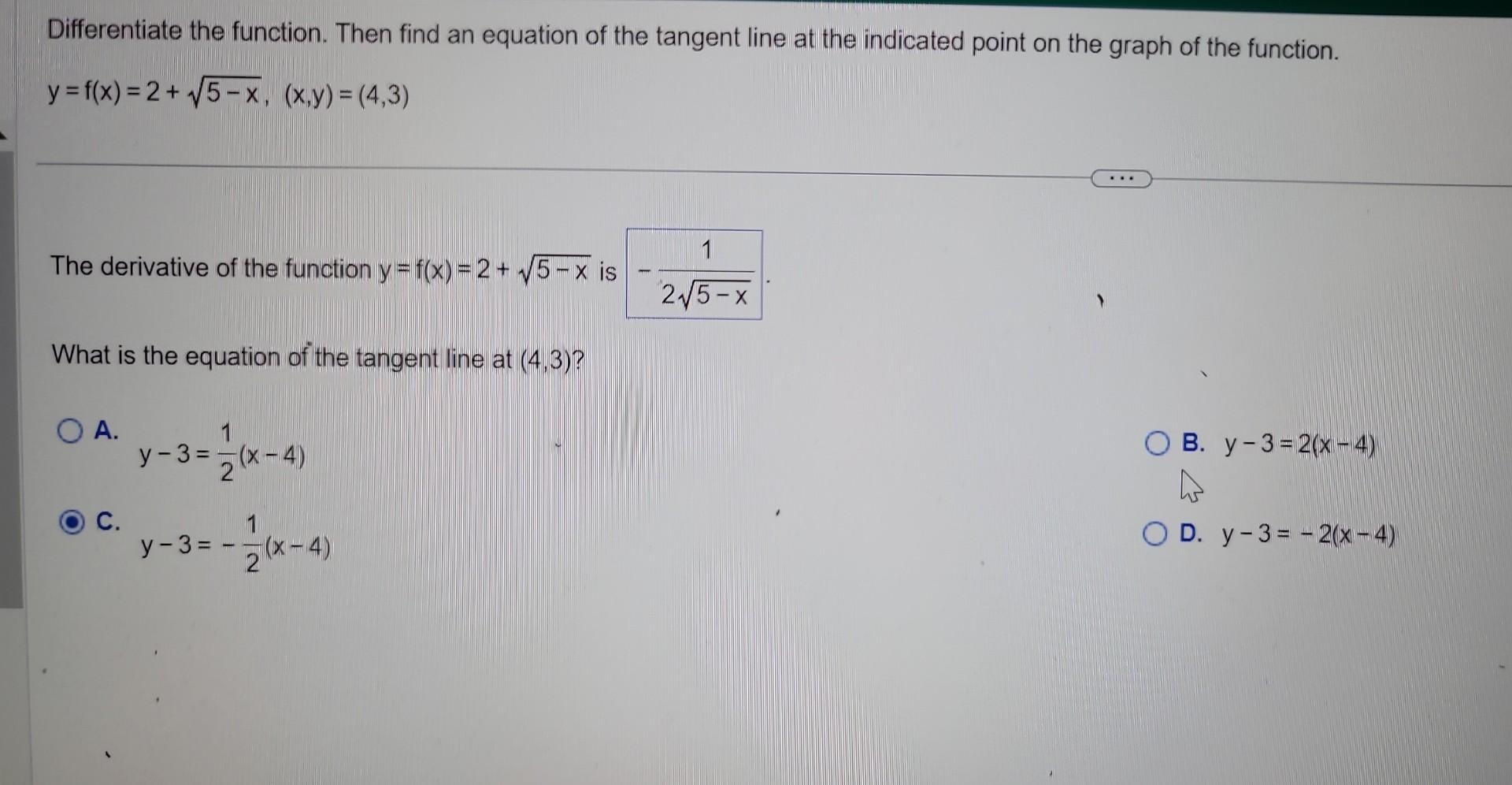 Solved differentiate the function. then find an equation. of | Chegg.com