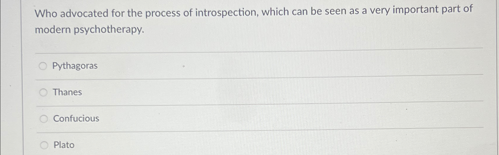 Solved Who advocated for the process of introspection, which | Chegg.com