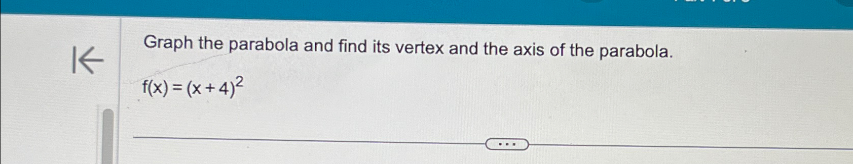 Solved Graph the parabola and find its vertex and the axis | Chegg.com