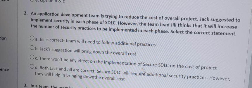 Solved An application development team is trying to reduce | Chegg.com