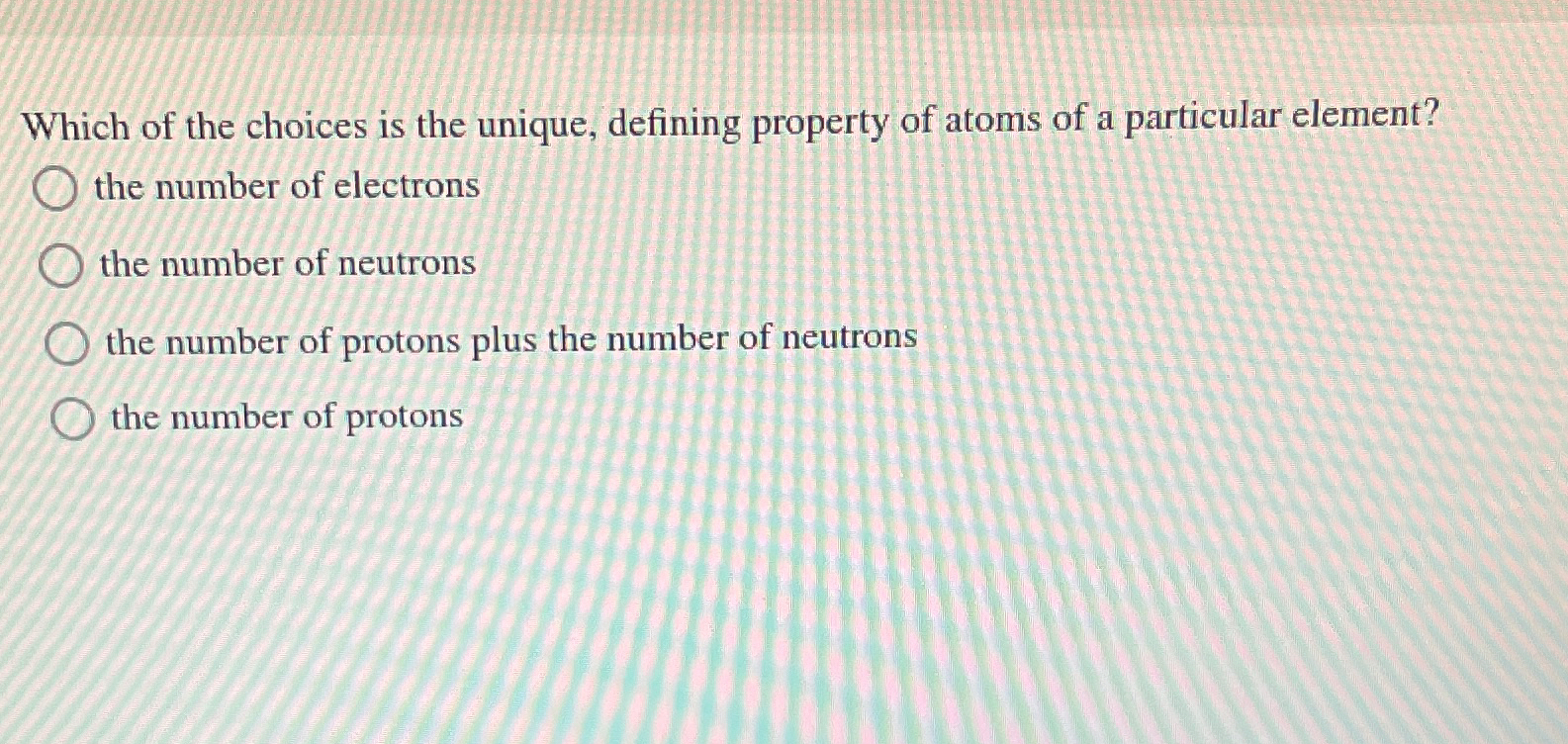 Solved Which of the choices is the unique, defining property | Chegg.com