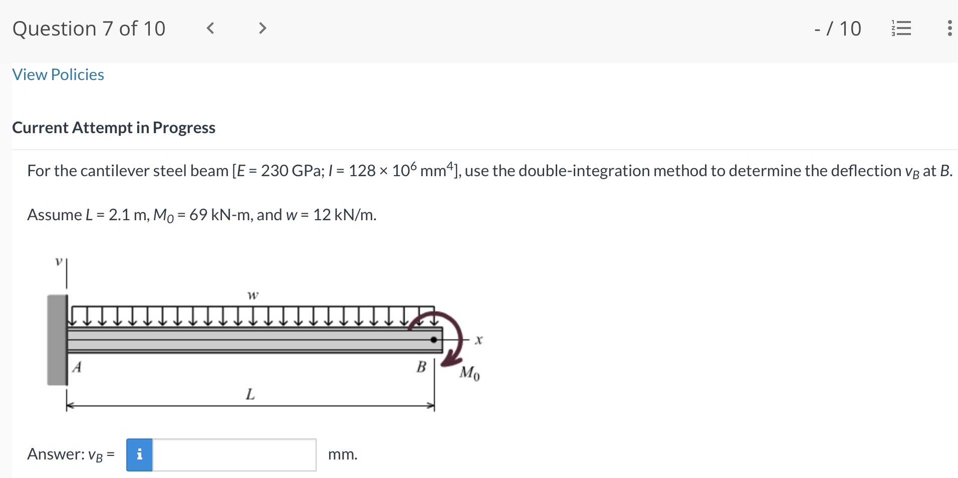 Solved Question 7 ﻿of 10/ 10View PoliciesCurrent Attempt in | Chegg.com