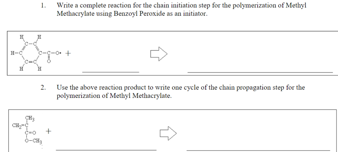Solved 1) ﻿Write a complete reaction for the chain | Chegg.com
