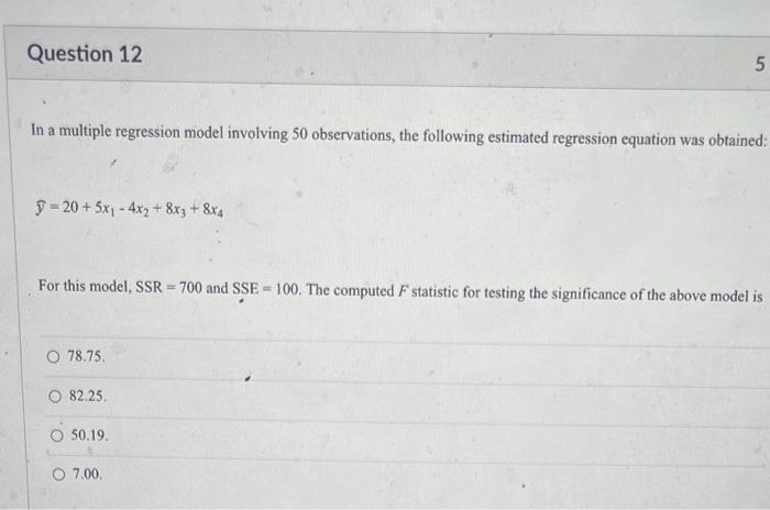 Solved In a multiple regression model involving 50 | Chegg.com