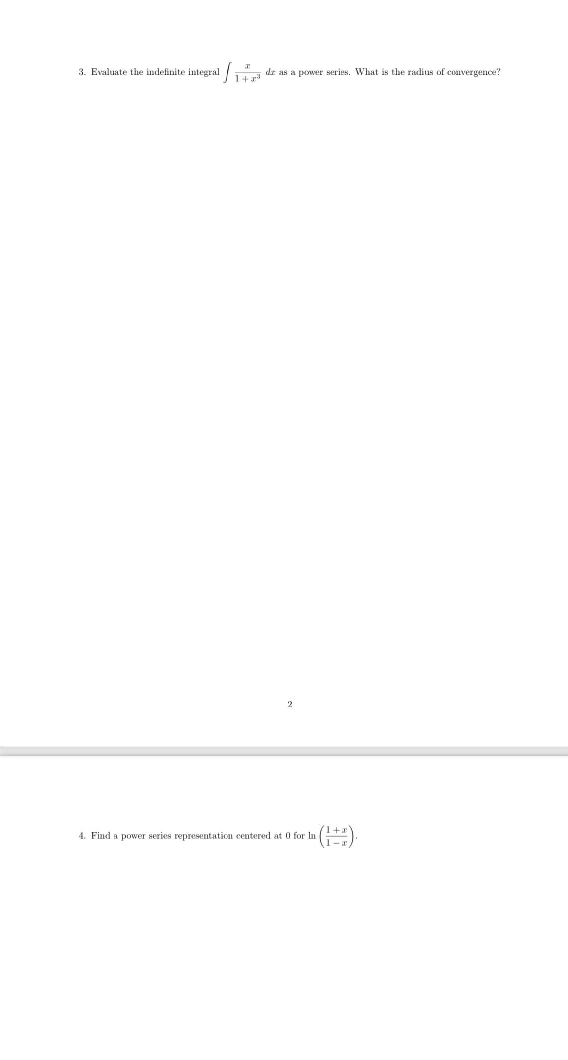 Solved Evaluate the indefinite integral ∫﻿﻿x1+x3dx ﻿as a | Chegg.com