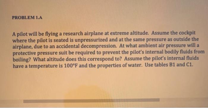 Solved PROBLEM 1.A A pilot will be flying a research | Chegg.com