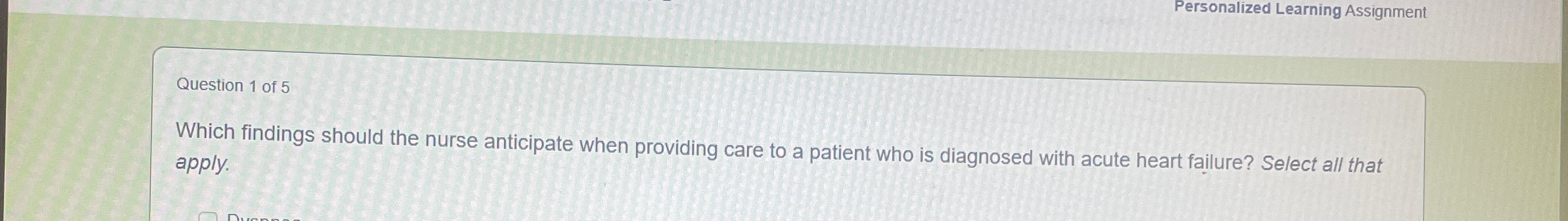 Solved Personalized Learning AssignmentQuestion 1 ﻿of 5Which | Chegg.com