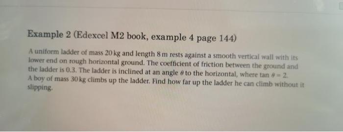 Solved Example 4 (Edexcel M2 book, example 5 page 146) ta A | Chegg.com