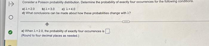 Solved Consider a Poisson probability distribution. | Chegg.com