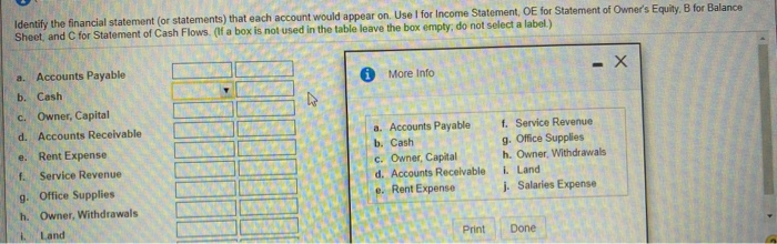 Solved Identify the financial statement (or statements) that | Chegg.com