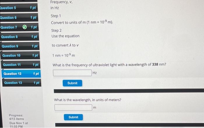 Solved Convert to units of m(1 nm=10−9 m) Step 2 Use the | Chegg.com