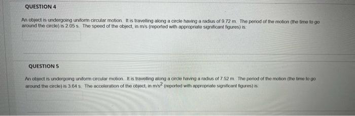 Solved An object is undergoing uniform circular motion. It | Chegg.com