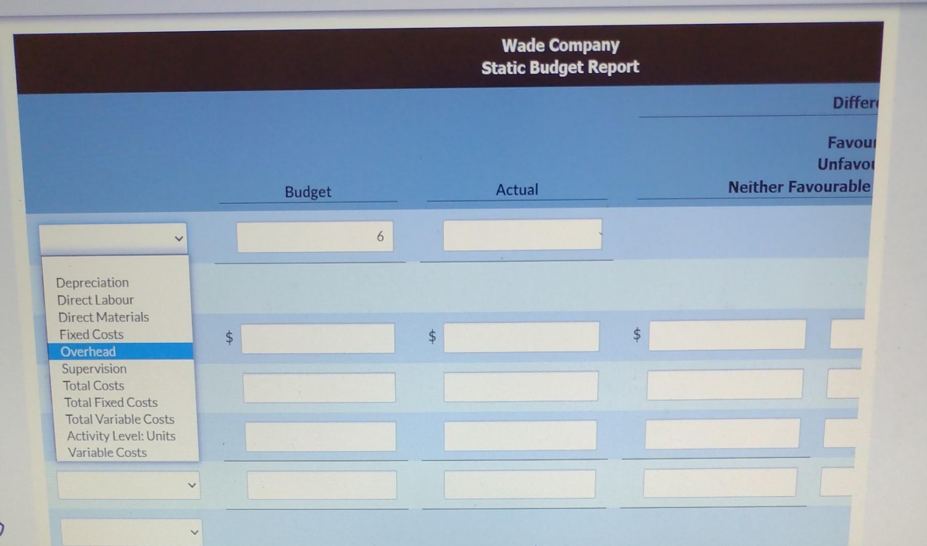 Solved Wade Company expects to produce 6,000 units of | Chegg.com