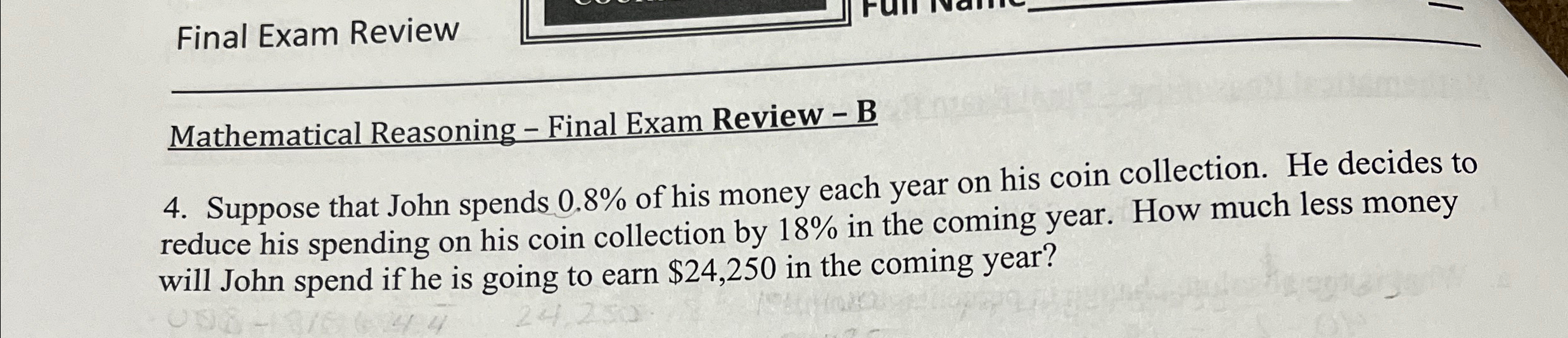 Solved Final Exam ReviewMathematical Reasoning - ﻿Final Exam | Chegg.com