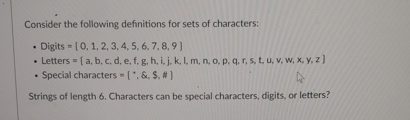 Solved Consider the following definitions for sets of | Chegg.com